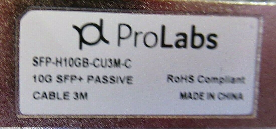Prolab Cisco SFP-H10GB-CU3M-C 3M Passive Direct Attach Copper Twinax Cable