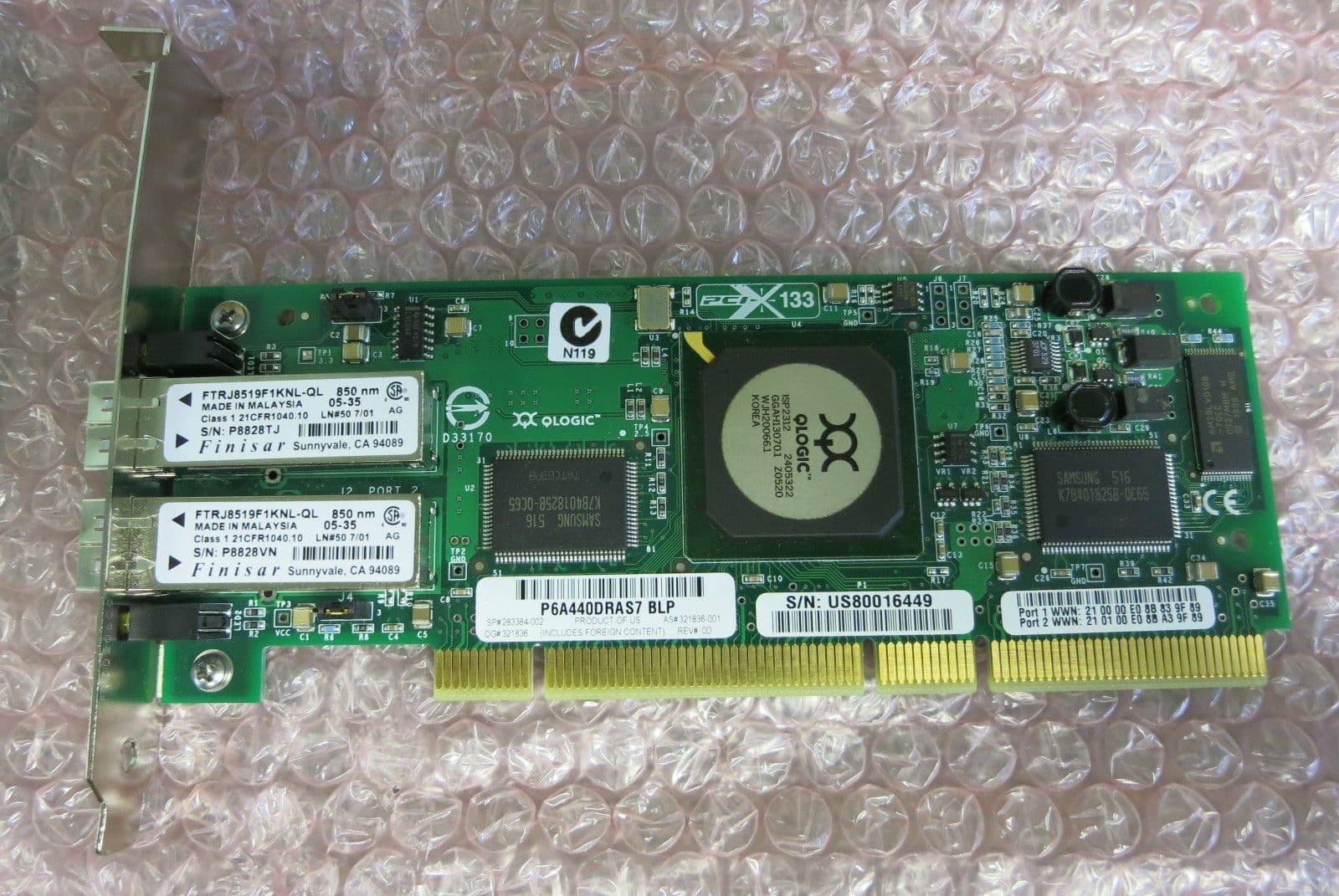 QLogic FC5010409-35 Dual Port 2GB 64BIT 133MHZ PCI-X Fibre Channel