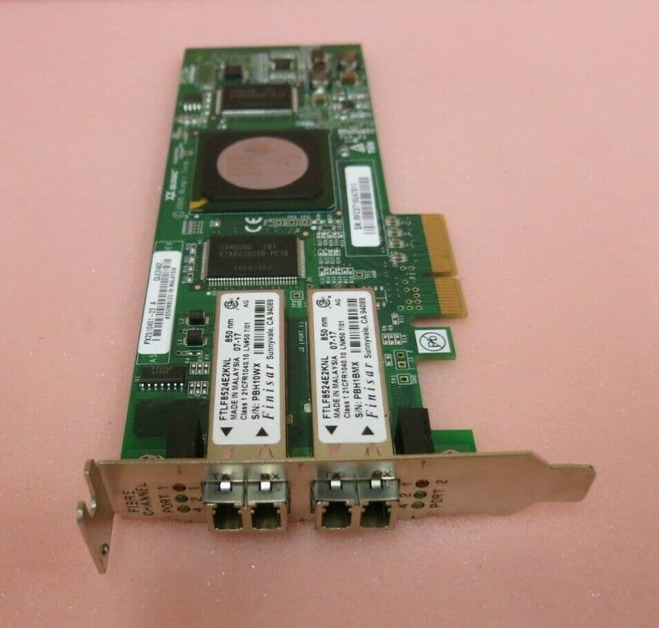 QLOGIC PX2510401 QLE2462 4GB PCIe x4 Fibre Channel Dual-Port Host Bus ...
