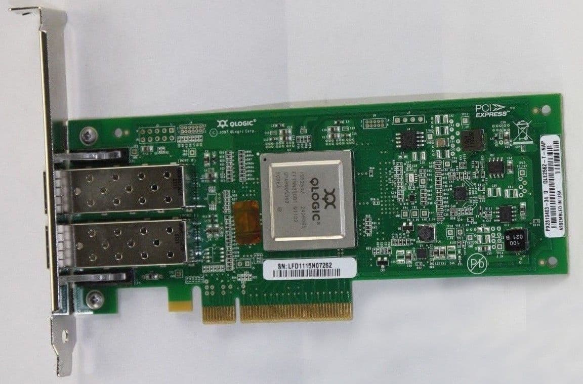 Qlogic QLE2562 Dual Port 8GB FC Fibre Channel PCI-E PX2810403-34 Full ...