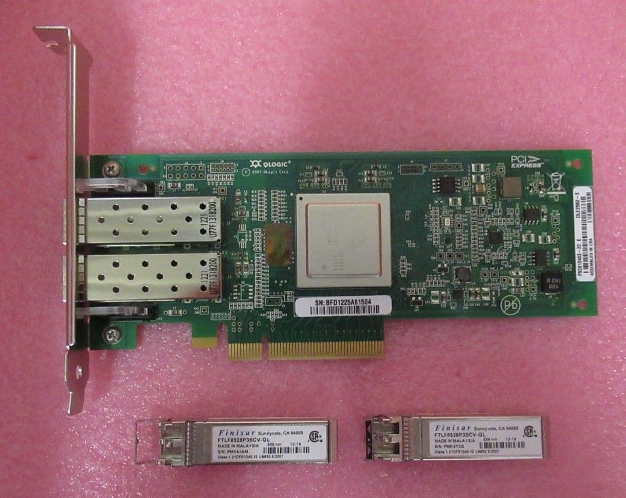 Qlogic QLE2562-E Dual Port 8Gb FC Fibre Channel PCI-E PX2810403-22 2x SFP