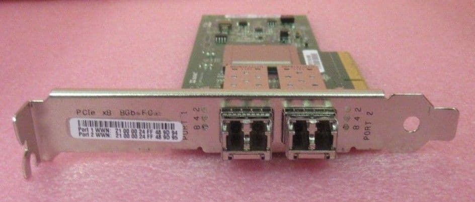 QLogic QLE2562-WB PCI-E 8Gb Dual Fibre HBA Host Bus Adapter Full Height ...