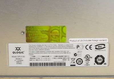 QLOGIC SANbox ISR6142-CK H 6142 Intelligent Storage Router SAN iSCSI Switch