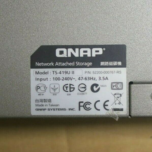 QNAP TS-419U II- 12TB 4x 3TB HDD 4-Bay Network Attached Storage NAS Server