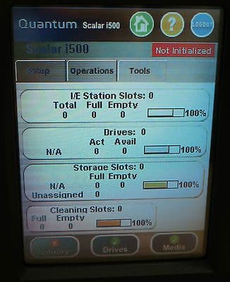 Quantum i500 LTO3 Scalar Tape Library Data Storage Backup 8-00370-03