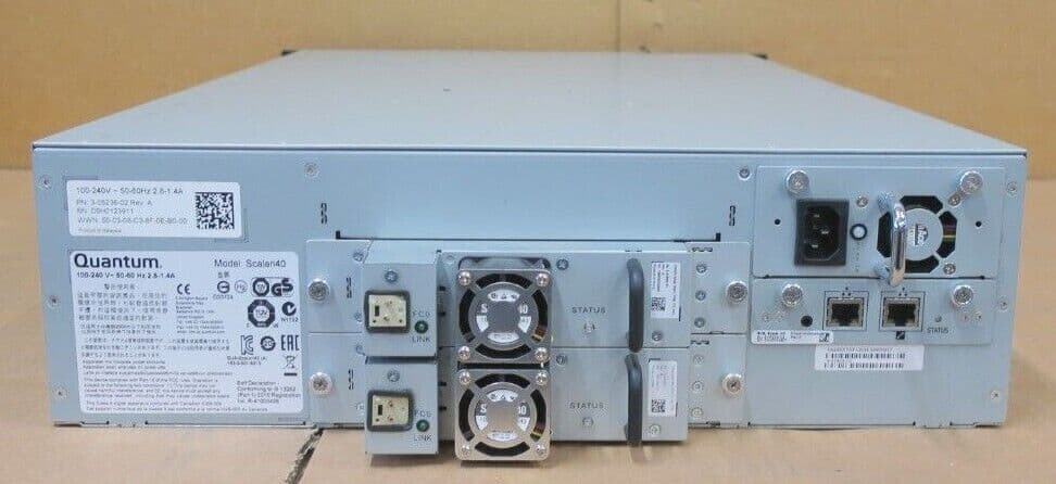 Quantum Scalar I40 40 Slot 40 License 3u Autoloader Tape Library 2x