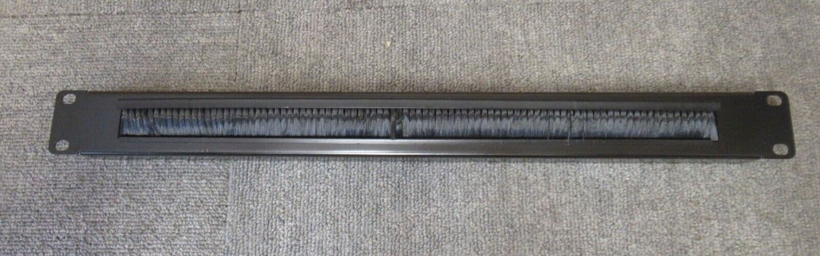 Rack Mount Cable Management Brush Strip Panel Black 1U 19"