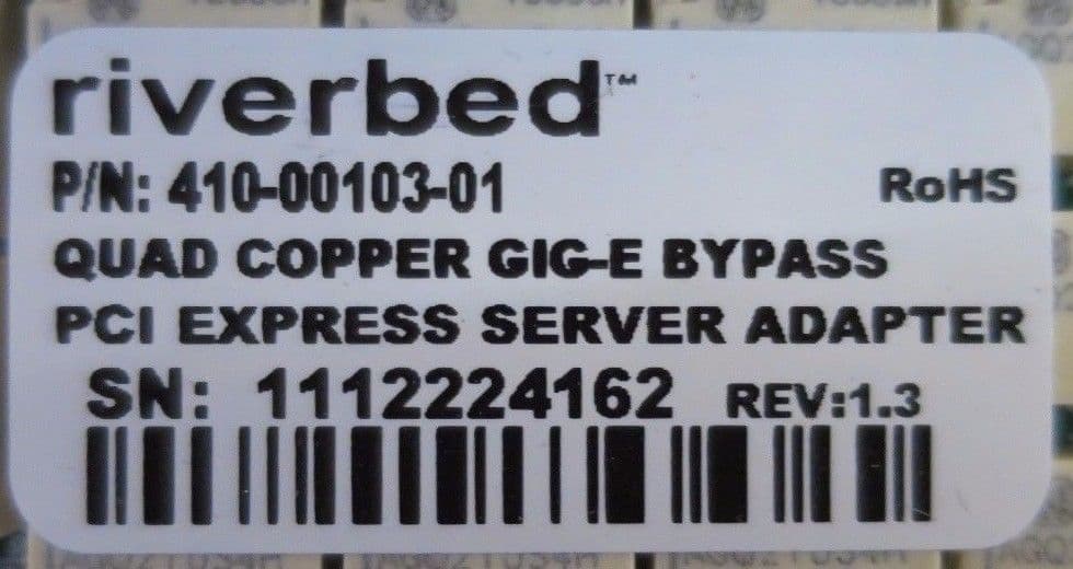 Riverbed Quad Port Gigabit Bypass PCI Express Server Adapter PCI-E 410 ...