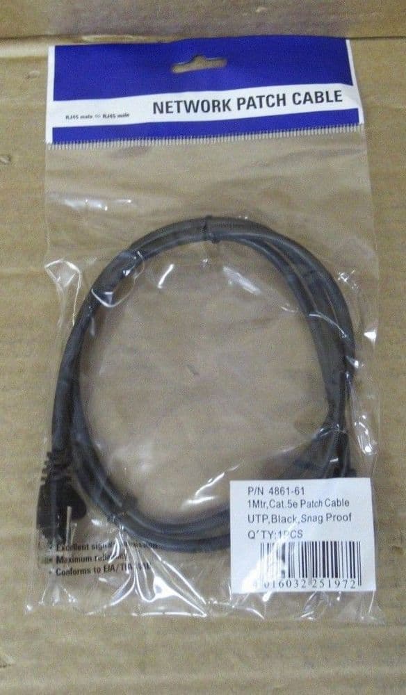 RJ45 Male - RJ45 Male Network Patch Cable 4861-61 1 Metre Snag Proof ...