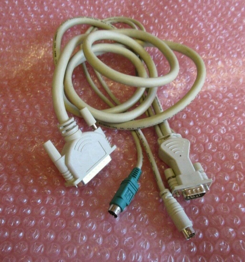Rose Electronics CAB-CX0606C5 KVM Cable 5FT DB25 To VGA Male 15-Pin & 6 ...
