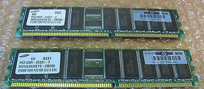 Samsung 1GB 512MB x 2 RAM Memory Module - PC2100R-25331-Z M312L6420ETS ...