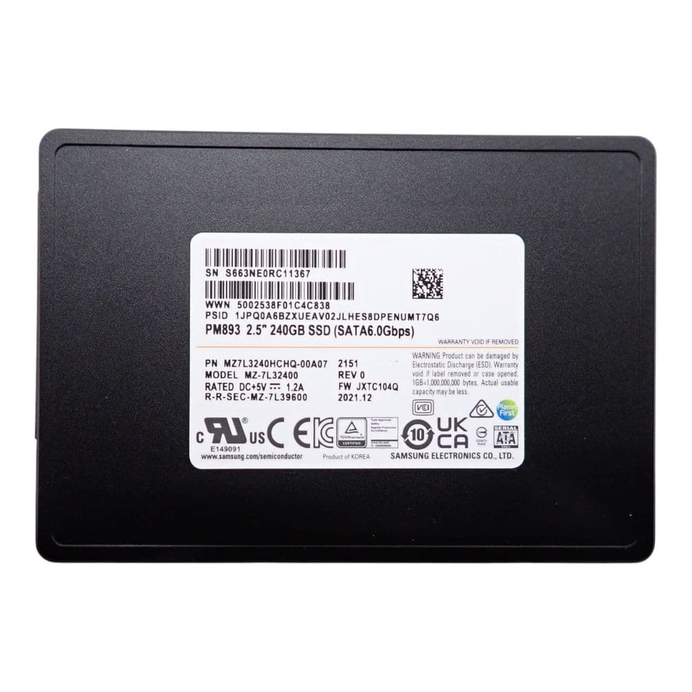 Samsung 240GB SATA 6G 2 5" Solid State Drive SSD PM893 MZ7L3240HCHQ