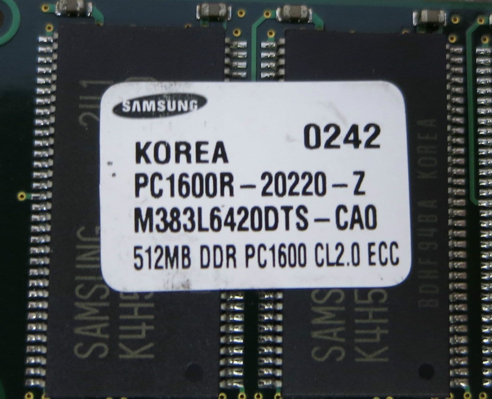Samsung 2GB 4x 512MB DDR - RAM Server Memory Module PC1600R ...