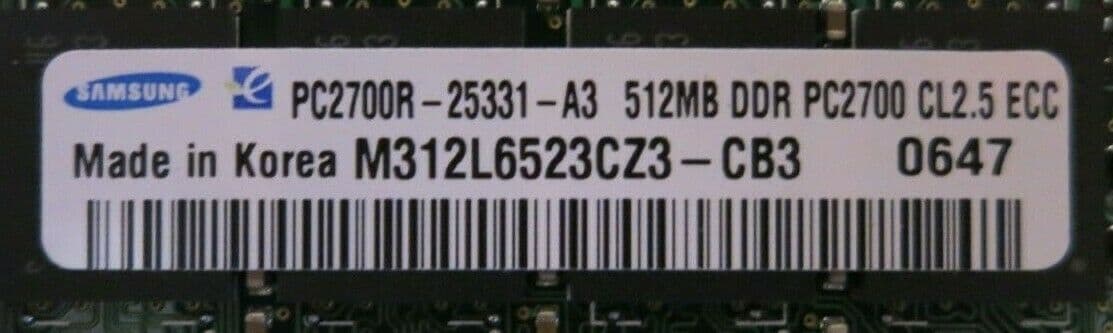 Samsung M312L6523CZ3-CB3 370-7972-01 2GB 4x512MB PC2-700 DDR1 ECC 184P ...