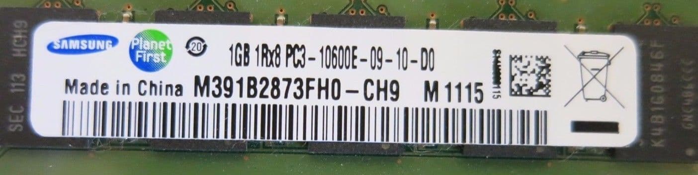Samsung M391B2873FH0-CH9 1GB PC3-10600 DDR3-1333MHz ECC CL9 240-Pin ...