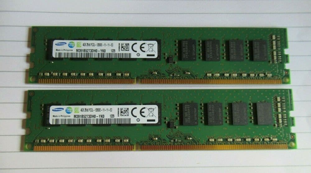 Samsung M391B5273DH0-YK0 8GB 2x4GB PC3-12800 DDR3-1600MHz ECC CL11 240P Memory
