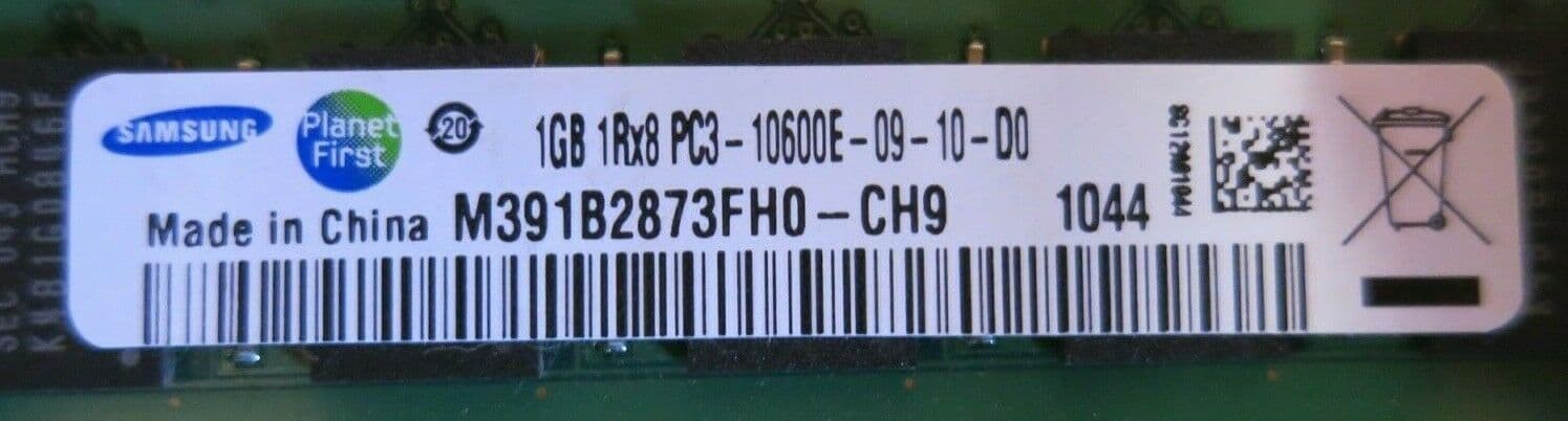 Samsung M393B2873FH0-CH9 6GB 6x1GB 1Rx8 PC3-10600 DDR3 ECC 240P CL9 Memory