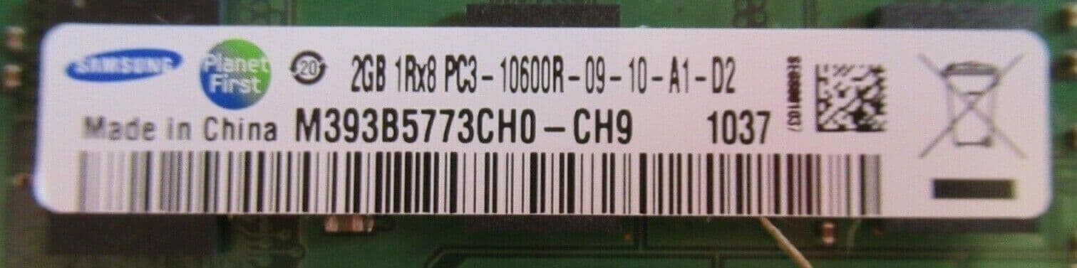 Samsung M393B5773CH0-CH9 8GB 4x2GB PC3-10600 DDR3-1333MHz ECC CL9 240P ...