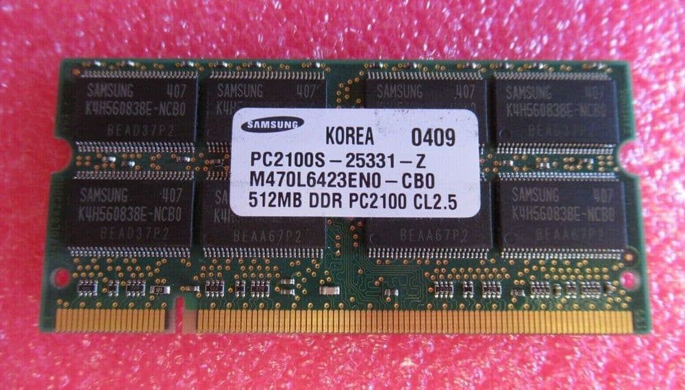 Samsung M470L6423EN0-CB0 512MB PC2100 266MHz non-ECC CL2 5 200-Pin ...
