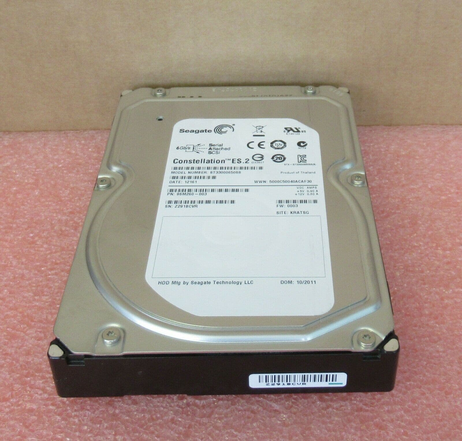 Seagate 3TB 3 5" SAS 6GB/s 7 2K 64MB Server HDD Hard Drive ST33000650SS