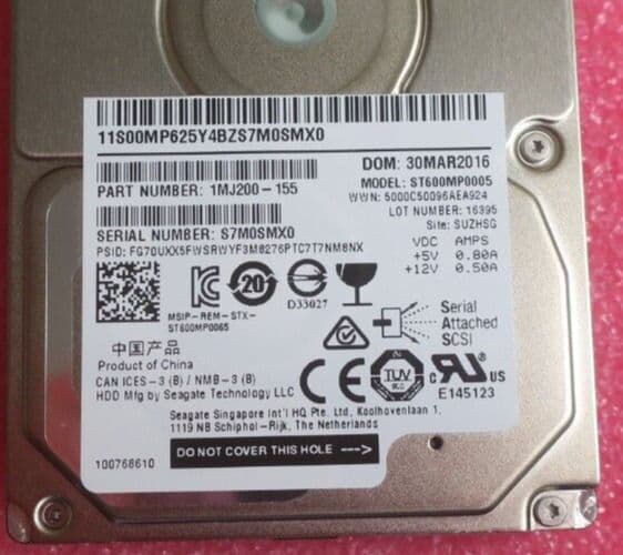 Seagate 600GB 15K SAS 12Gb/s 2 5" Hot-Swap Hard Drive HDD ST600MP0005