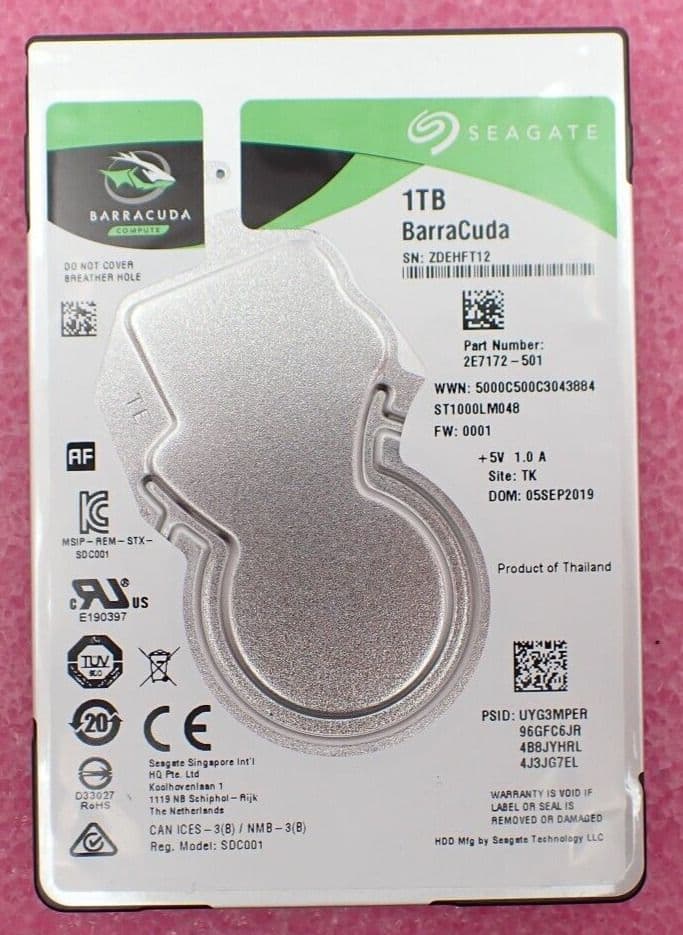 Seagate Barracuda 1TB 5 4k SATA 6G 128MB Cache 2 5" Hard Drive HDD - ST1000LM048