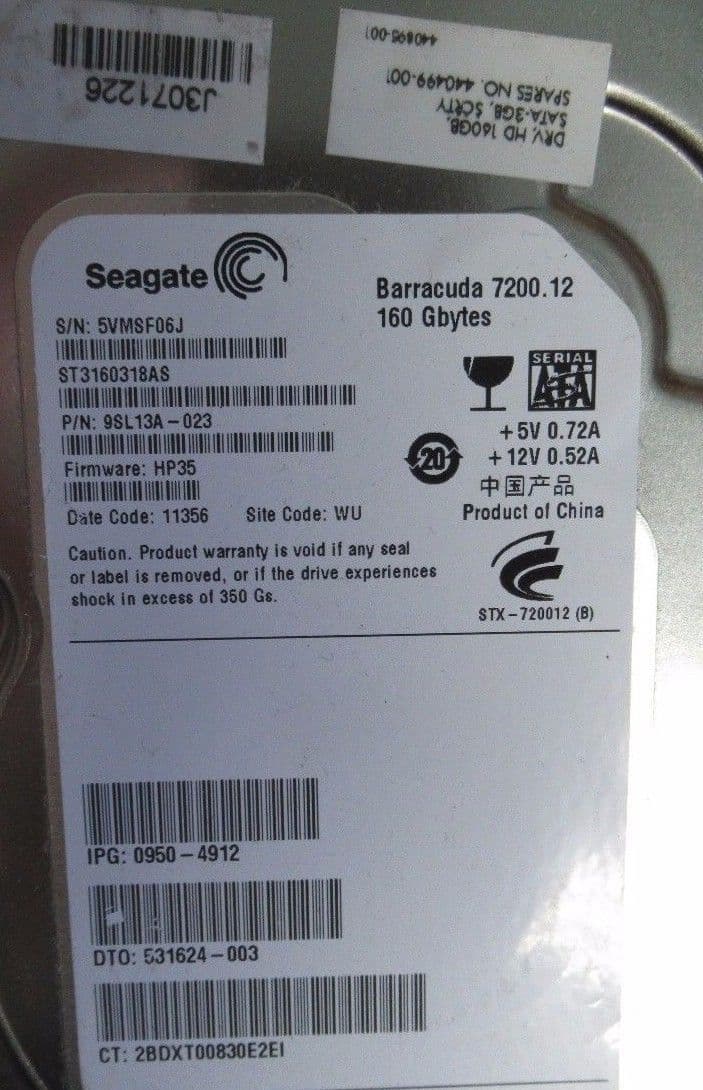 Seagate Barracuda 500GB ST3500418AS 9SL142-023 SATA 7200 RPM Hard Drive