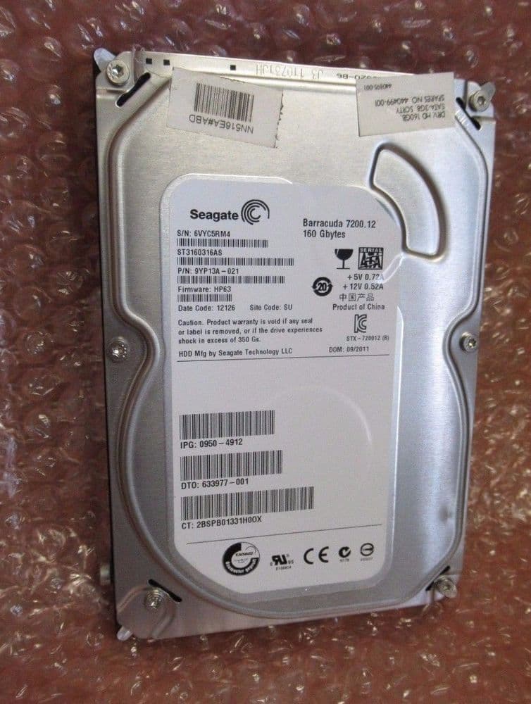 Seagate Barracuda ST3160316AS 9YP13A-021 3 5" 160GB 8MB Cache SATA Hard ...