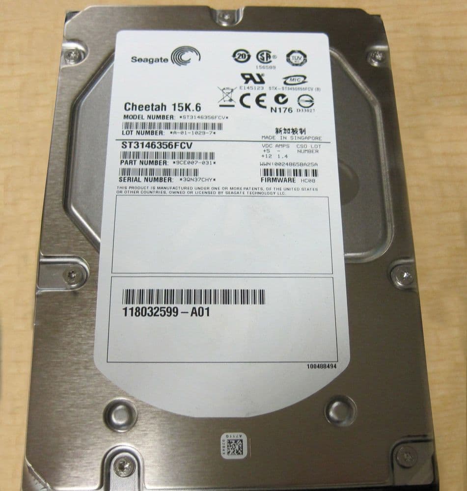 Seagate Cheetah 146GB 15k FC Hard Drive HDD ST3146356FCV 9CE007-031 FW HC08