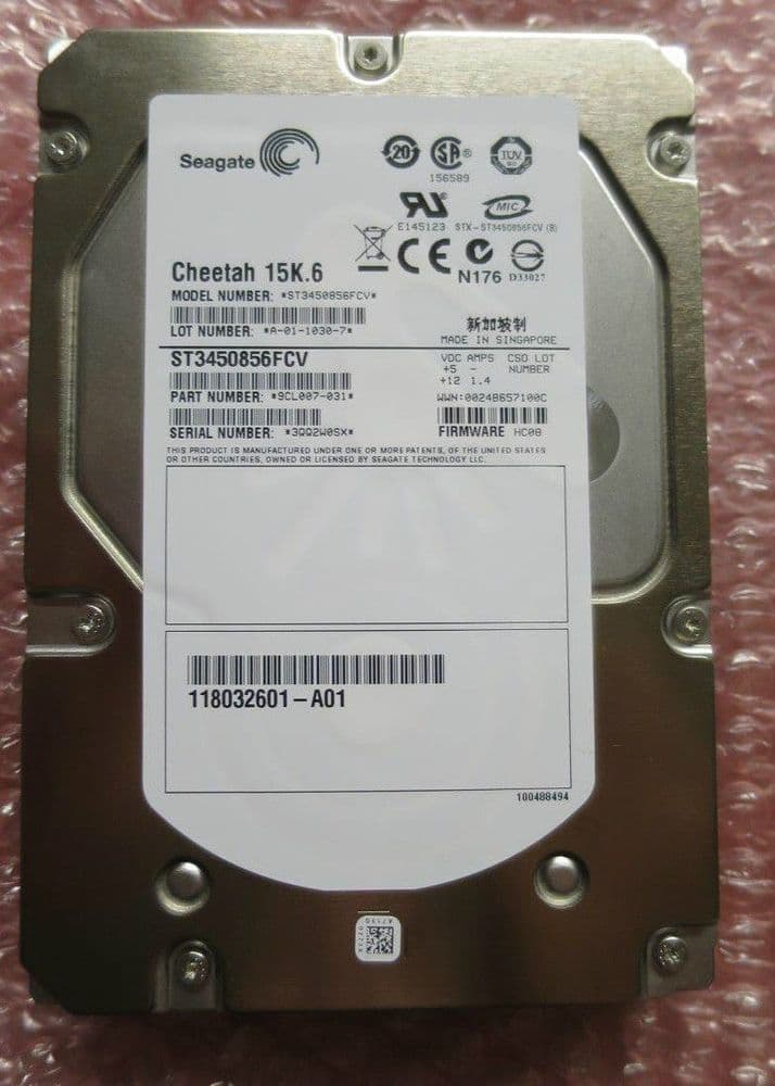 Seagate Cheetah 450GB 15k FC Hard Drive HDD ST3450856FCV 9CL007-031 FW HC08