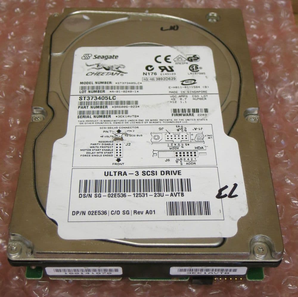 Seagate Cheetah ST373405LC Internal Hard Drive 10k 73 4GB SCSI 2E536