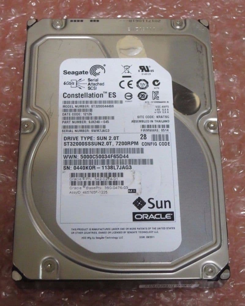 Seagate Constellation ES 2TB 7 2K SAS 3 5 ST32000444SS 9J248-045 0514 ...