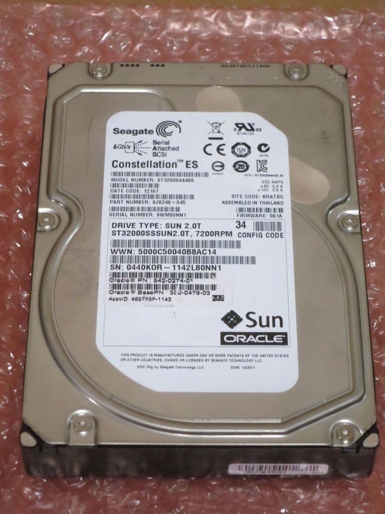 Seagate Constellation ES 2TB 7 2K SAS 3 5" ST32000444SS 9JX248-045 Hard ...