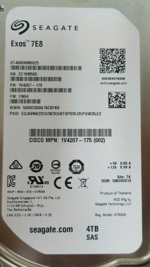 Seagate Exos 7E8 4TB 7 2K 3 5" 12G SAS Hard Drive HDD ST4000NM0025 ...