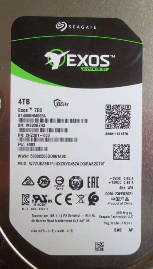 Seagate Exos 7E8 4TB 7 2K 3 5" SAS 12G Hard Drive HDD ST4000NM005A ...