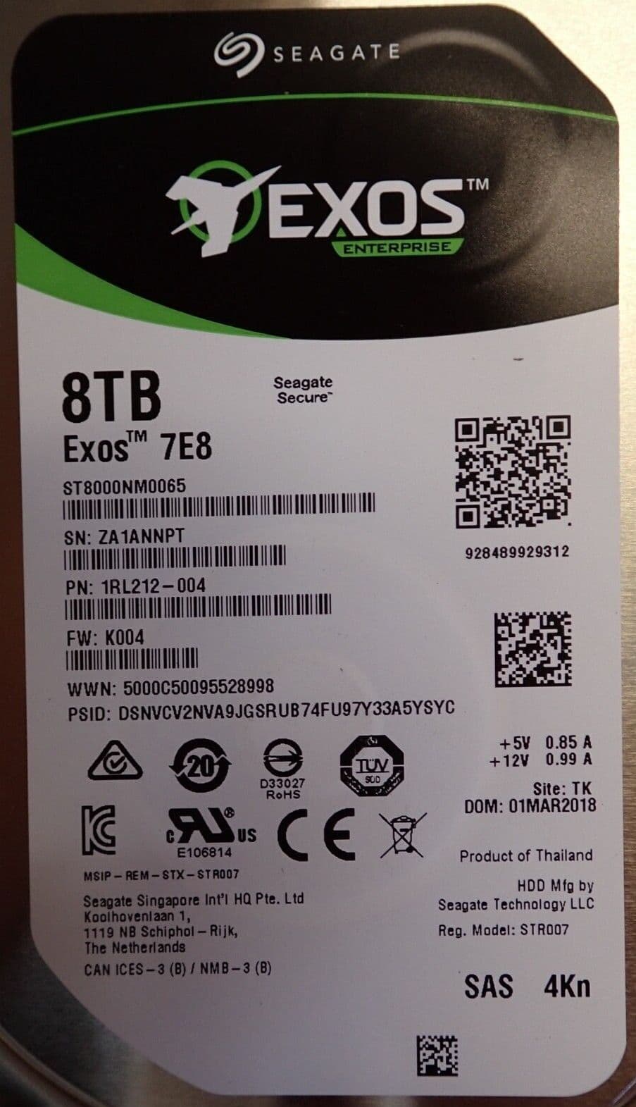Seagate Exos 7E8 8TB 7 2K SAS 12G 3 5" 4kn Hot-Plug Hard Drive HDD ...