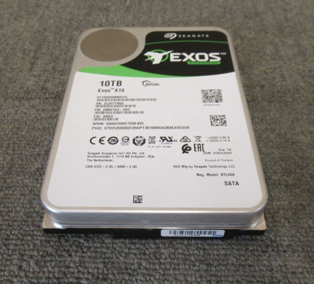 Seagate Exos X16 ST10000NM001G 10TB 7200RPM SATA 6Gbps 256MB 3 5 ...