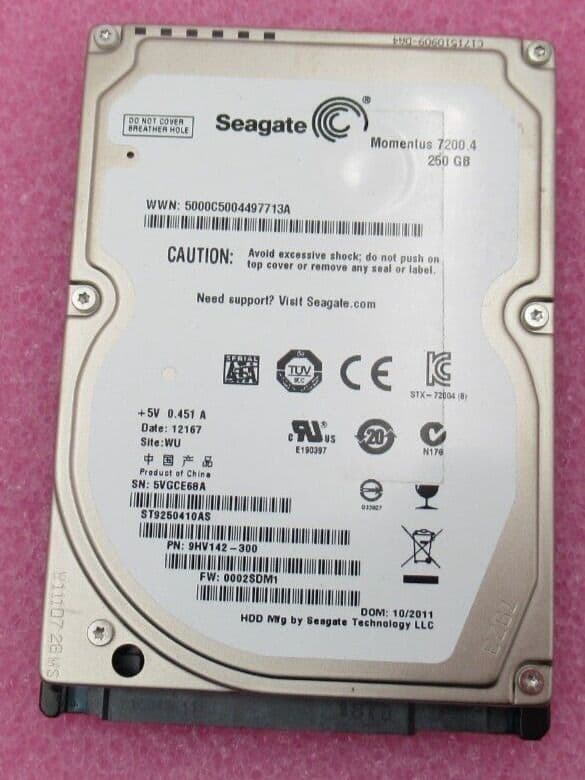 Seagate Momentus 7200 4 250GB 2 5 SATA 7200 RPM 3Gb/s Hard Drive ST9250410AS