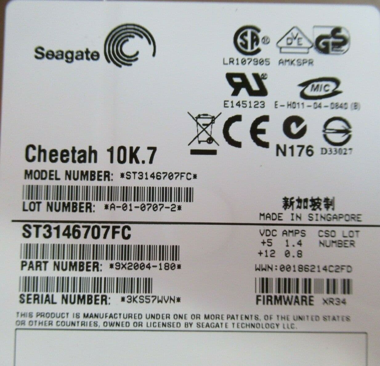 Seagate ST3146707FC Cheetah 10K 7 146GB 10000RPM FC 8MB 3 5" Internal ...