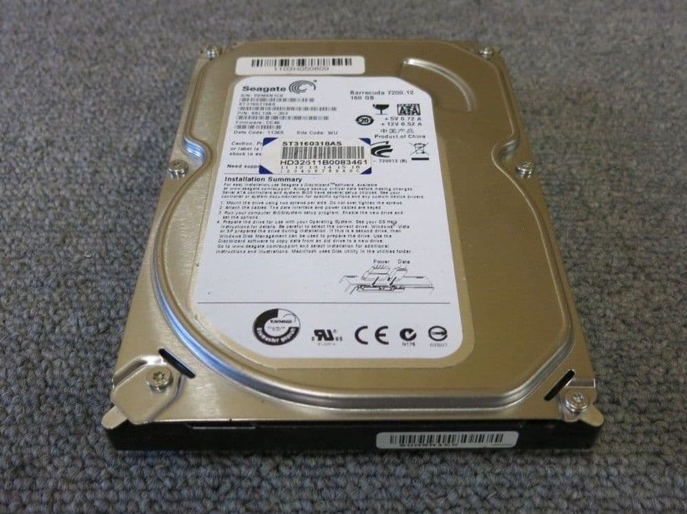 Seagate ST3160318AS 9SL13A-303 Barracuda 7200 12 160GB 7200RPM 8MB Hard ...