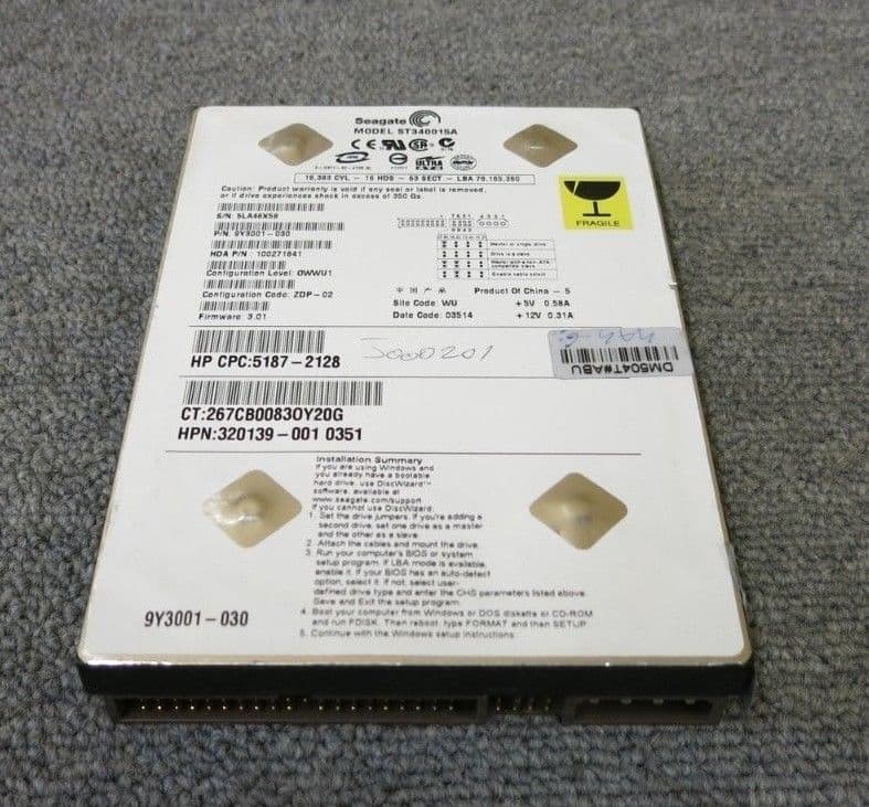 Seagate ST340015A 9Y3001-030 Barracuda 5400 1 40GB 5400RPM 2MB 3 5 ...