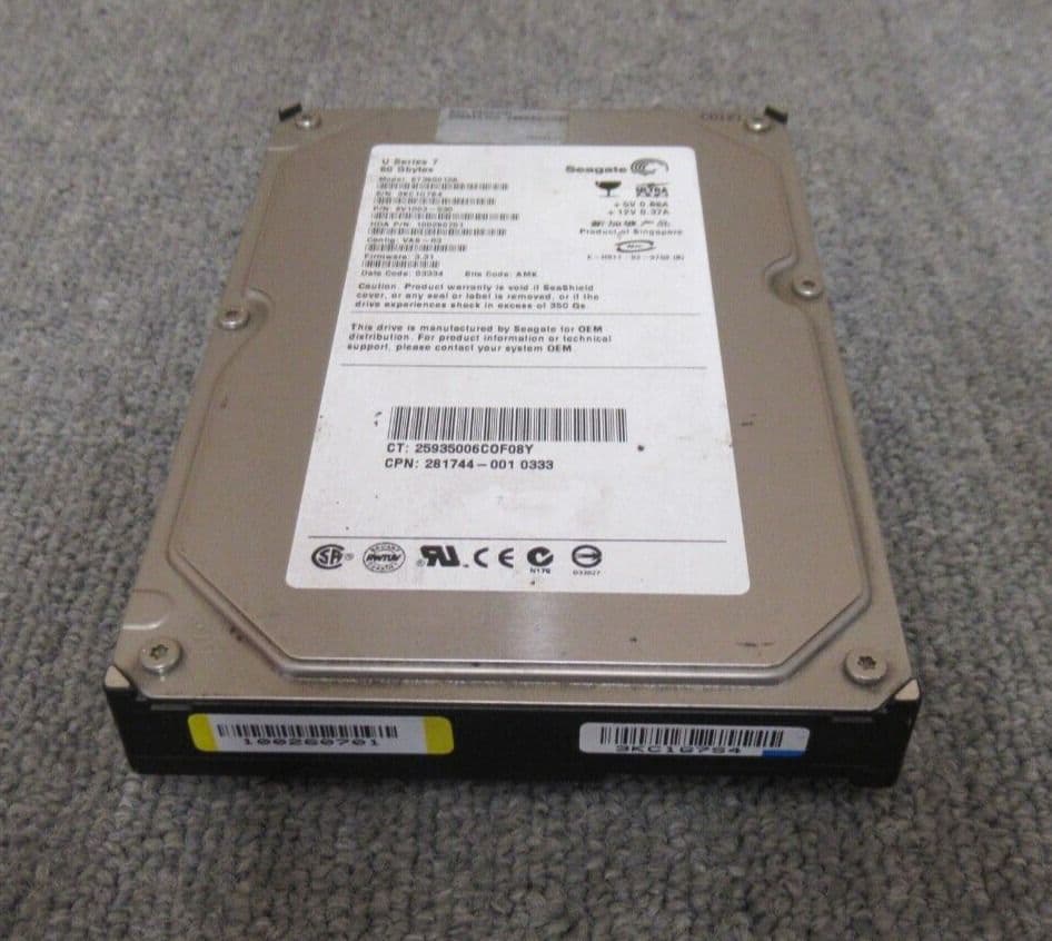 Seagate ST360012A U7 60GB 5400RPM ATA-100 1MB 3 5" Internal Hard Drive