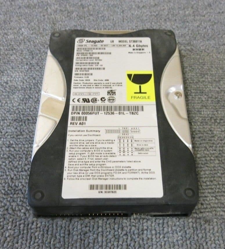 Seagate ST36811A 9P5005-032 56FUT U8 6 4GB 5400RPM 512KB 3 5" IDE/ATAPI HDD