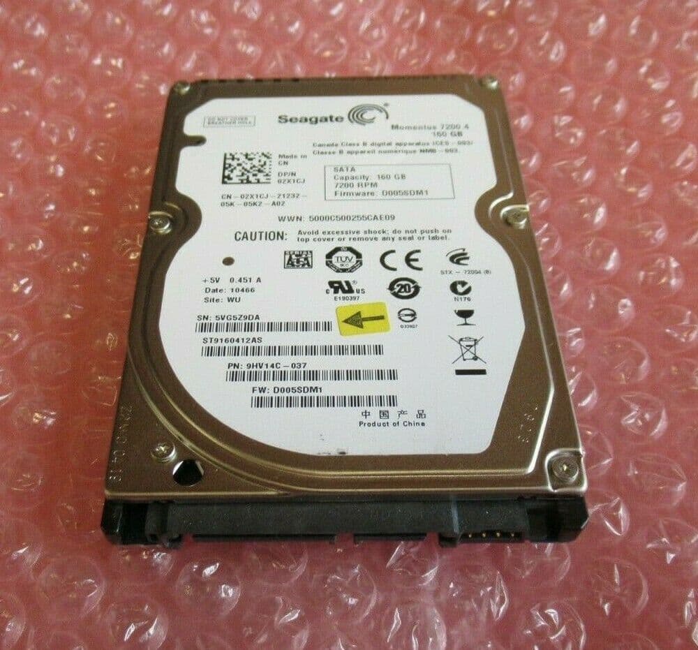 Seagate ST9160412AS 2X1CJ Momentus 7200 4 160GB 7200RPM 16MB 2 5 ...