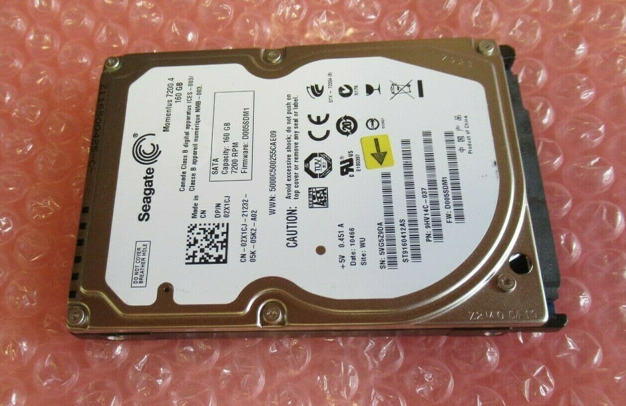 Seagate ST9160412AS 2X1CJ Momentus 7200 4 160GB 7200RPM 16MB 2 5 ...