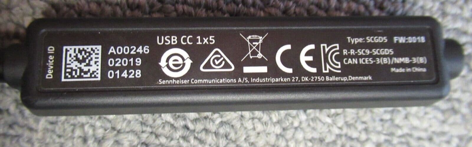 Sennheiser USB CC 1x5 Spare Controller Cable USB
