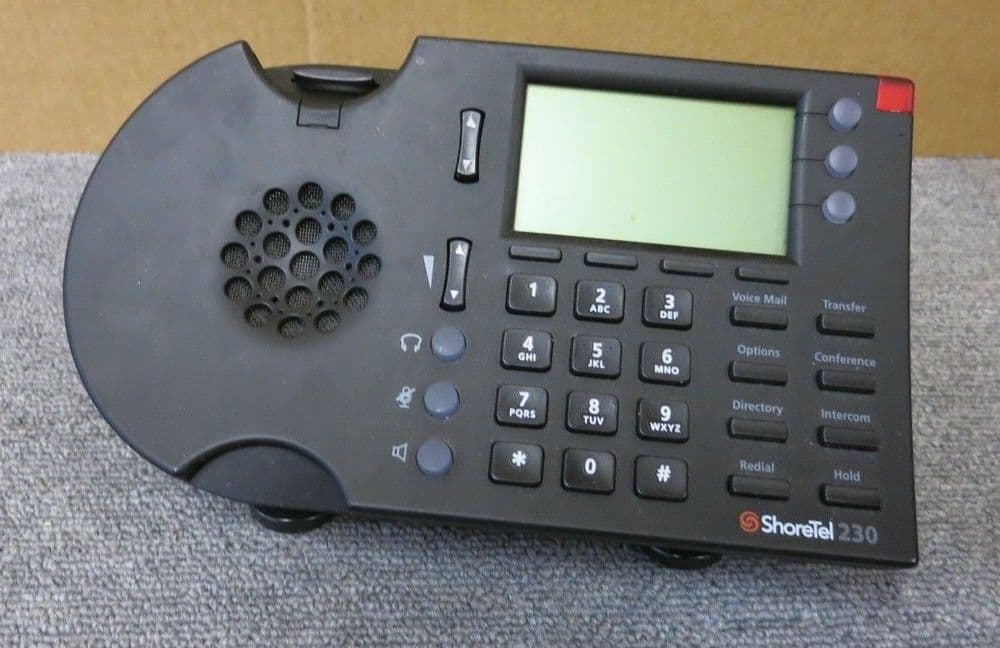 ShoreTel 230 IP VoIP Black Office Speakerphone Telephone With Stand ...