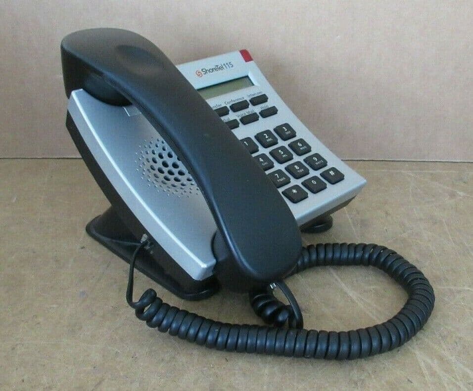 Shoretel IP 115 VoIP Display Phone IP115 Silver A260-1131-01 With Stand
