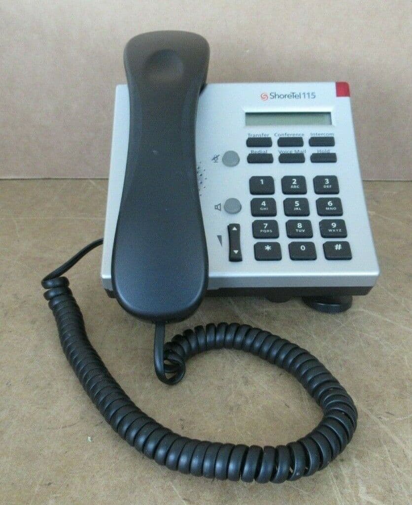 Shoretel IP 115 VoIP Display Phone IP115 Silver A260-1131-01 With Stand