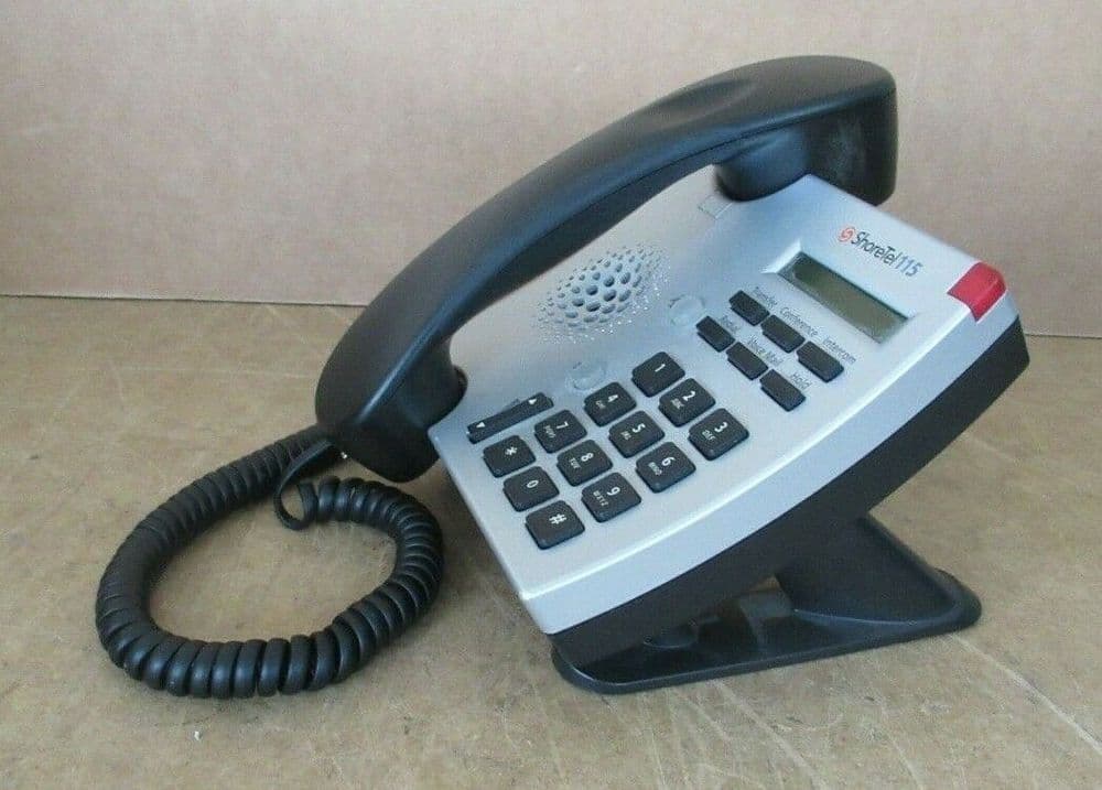 Shoretel IP 115 VoIP Display Phone IP115 Silver A260-1131-01 With Stand